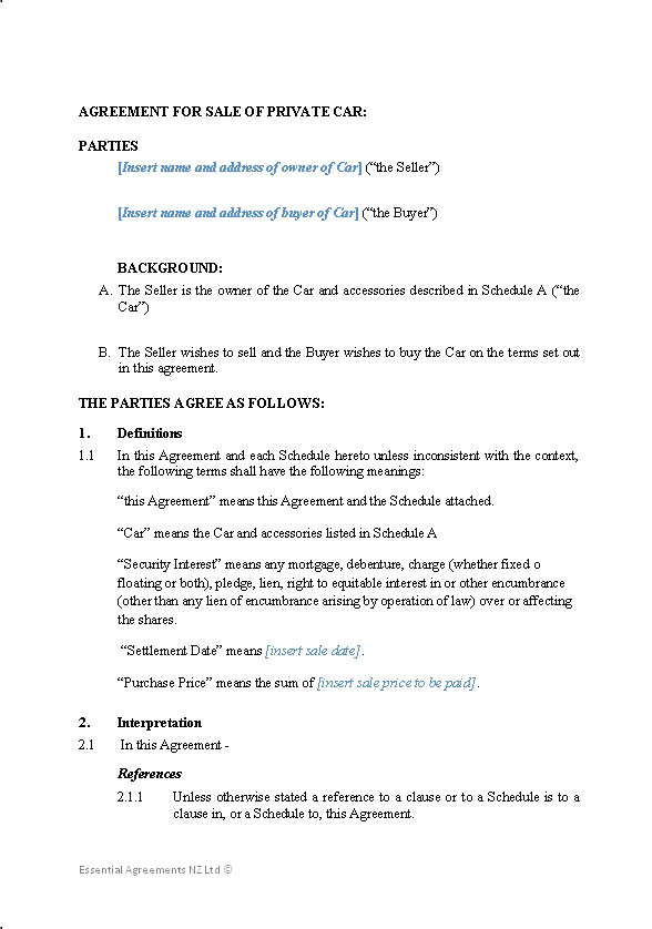 Car Sales Payment Agreement Contract Car Sales Payment Agreement Contract